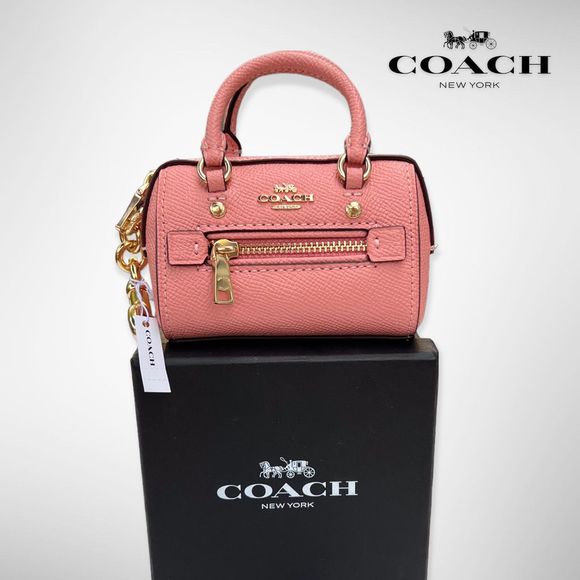 Coach | Bags | Nwt Coach Mini Rowan Satchel Bag Charm In Gold Candy ...